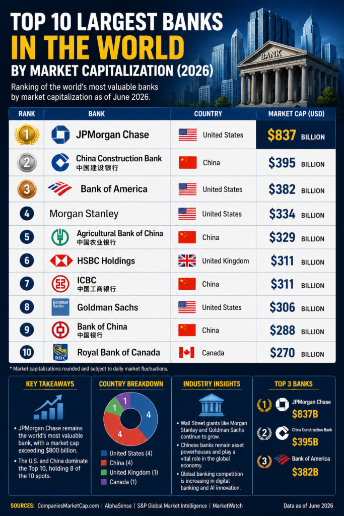 Top 10 Largest Banks in the World by Market Capitalization (2026 ...