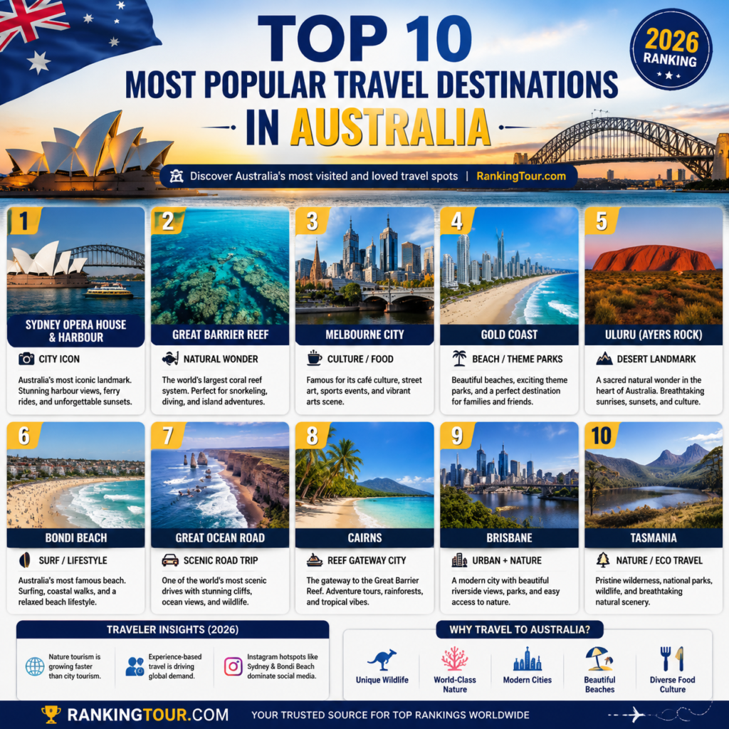 Top 10 Most Popular Travel Destinations in Australia (2026 Ranking)